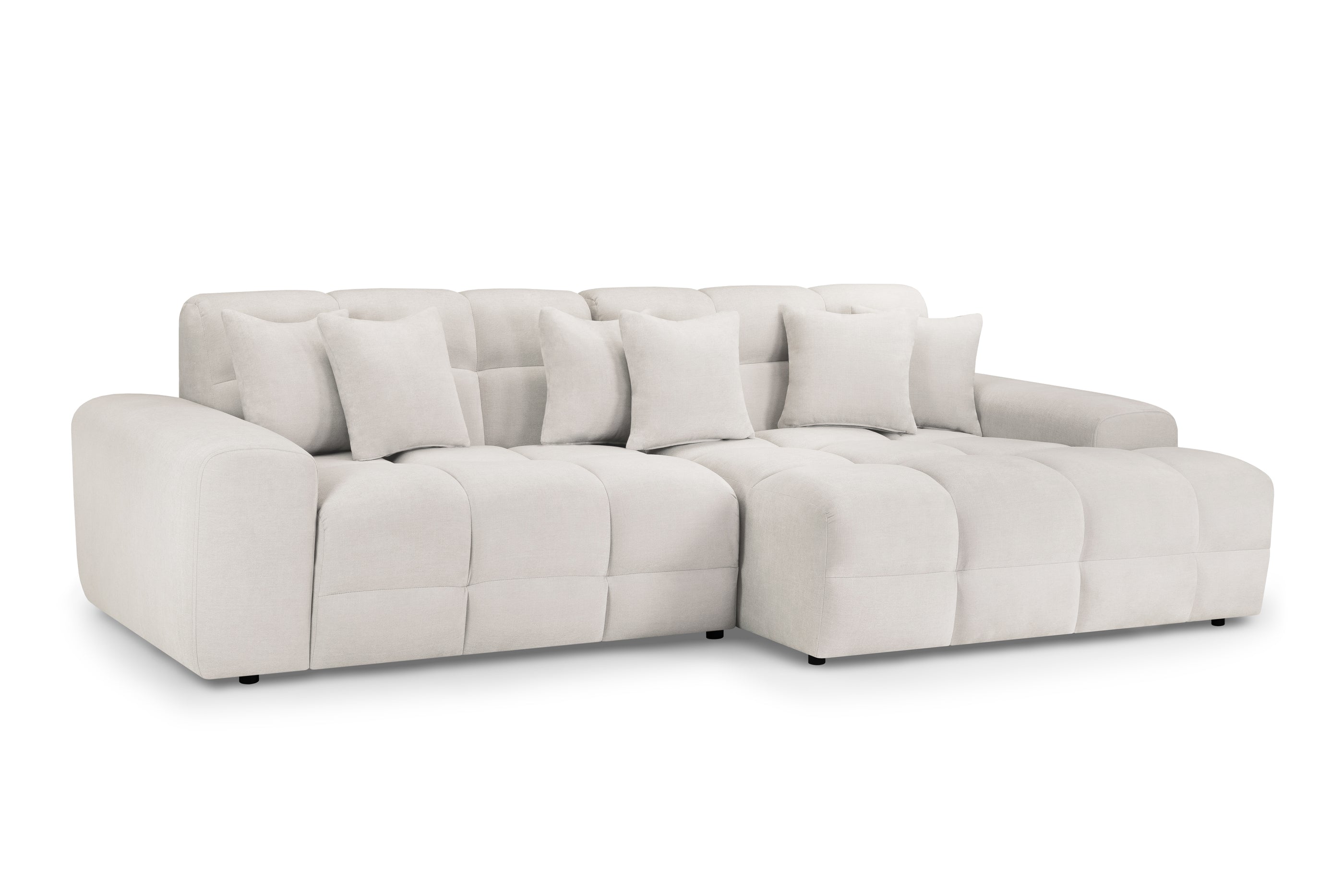 Eve Right Hand Facing Neutral Corner Sofa | AMC Furniture