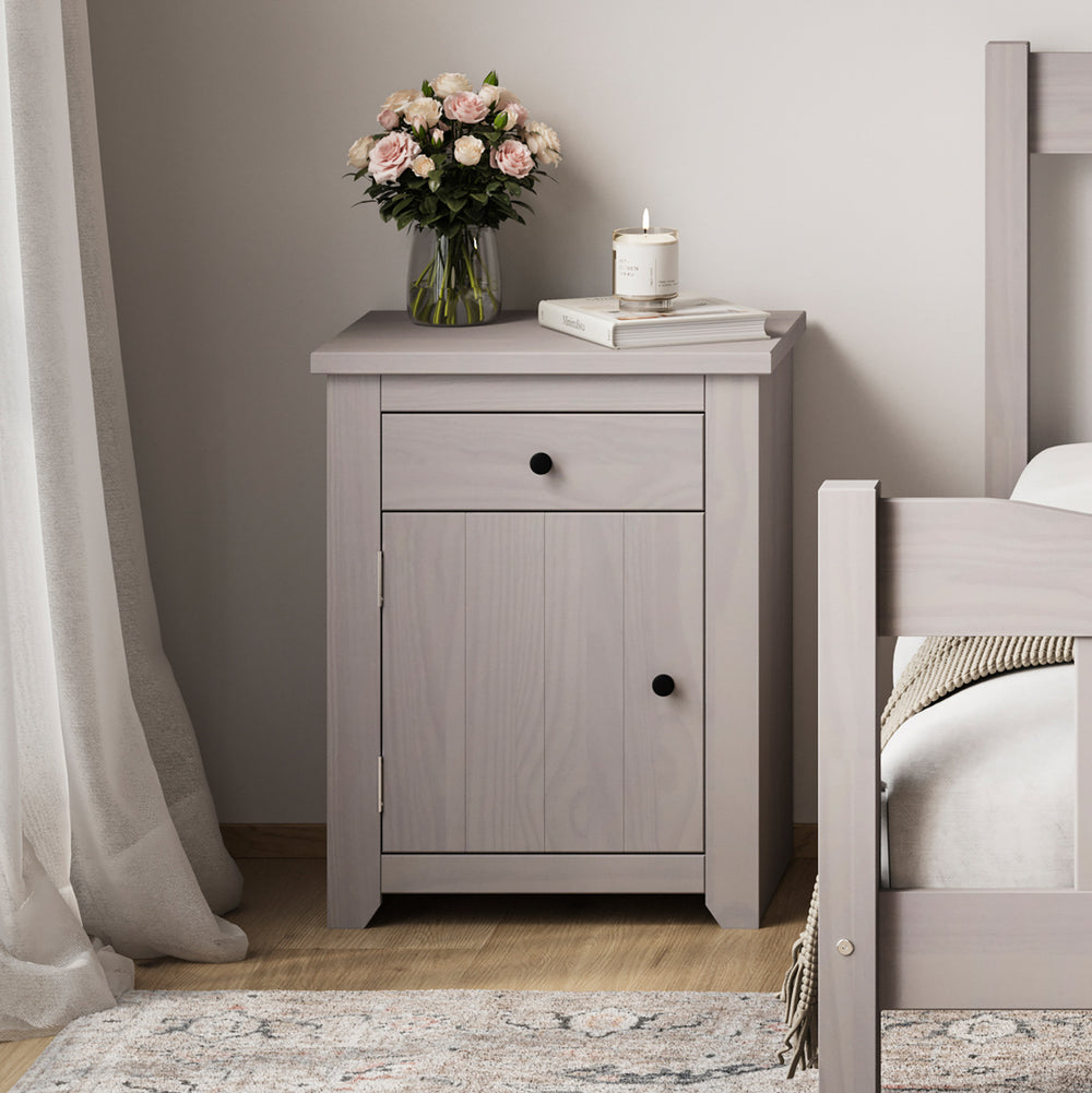 Athens GREY BEDSIDE CABINET
