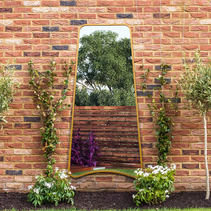 The Soula - New Gold Metal Isoscelles Trapezoid Shape Framed Garden Wa