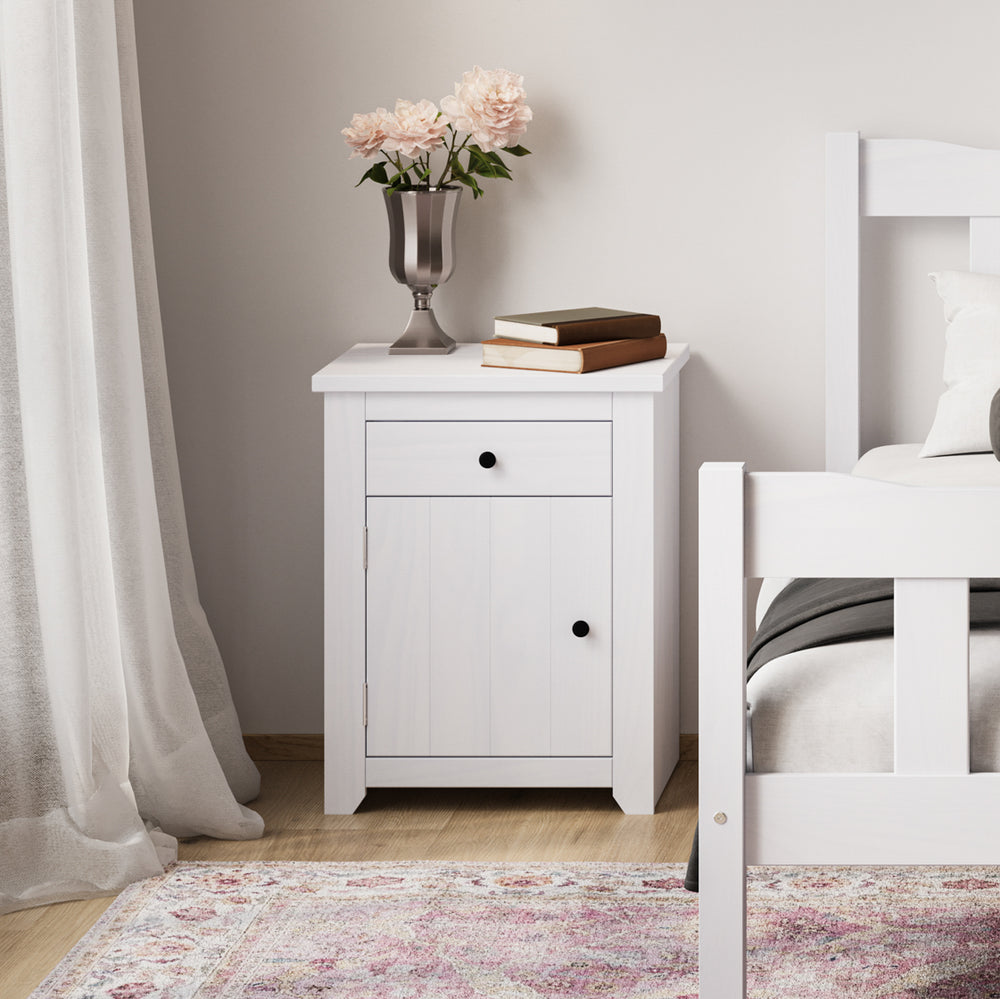 Athens WHITE BEDSIDE CABINET